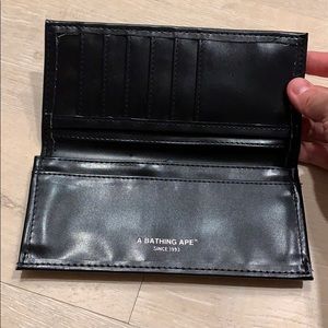 Bape | Bags | New A Bathing Ape Bape Embossed Black Wallet | Poshmark